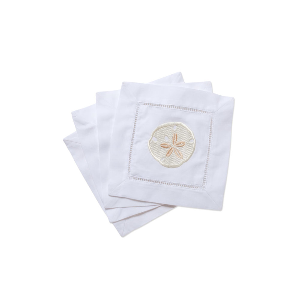 Cream Sand Dollar Cocktail Napkin - Lip Service Napkins