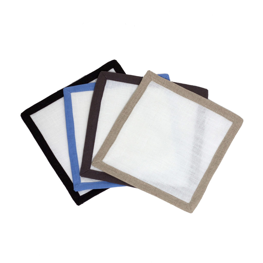 Narrow Border Cocktail Napkin - Lip Service Napkins